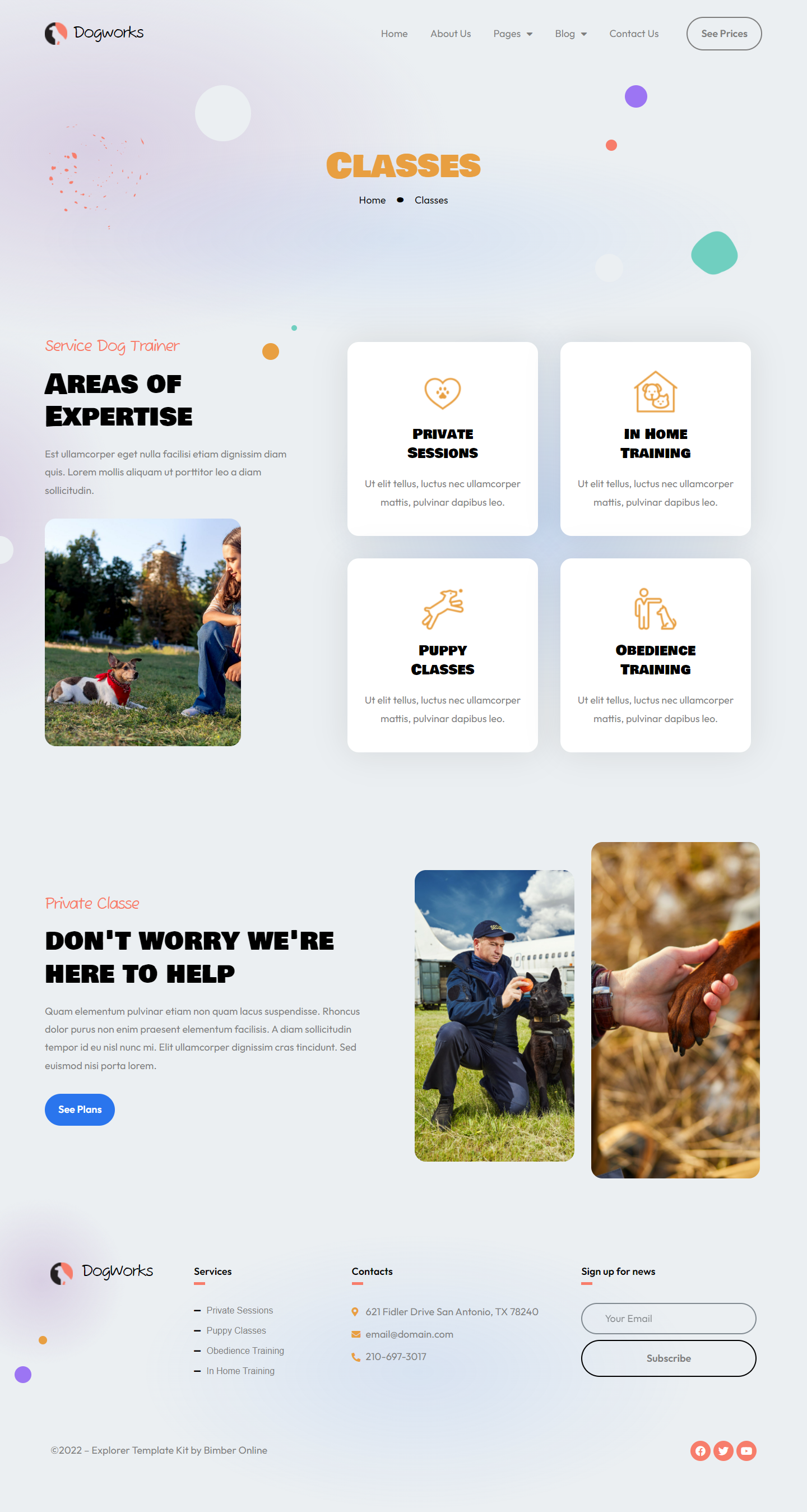 DogWorks - Dog Training Elementor Pro Template Kit by TemplateUp-Pro