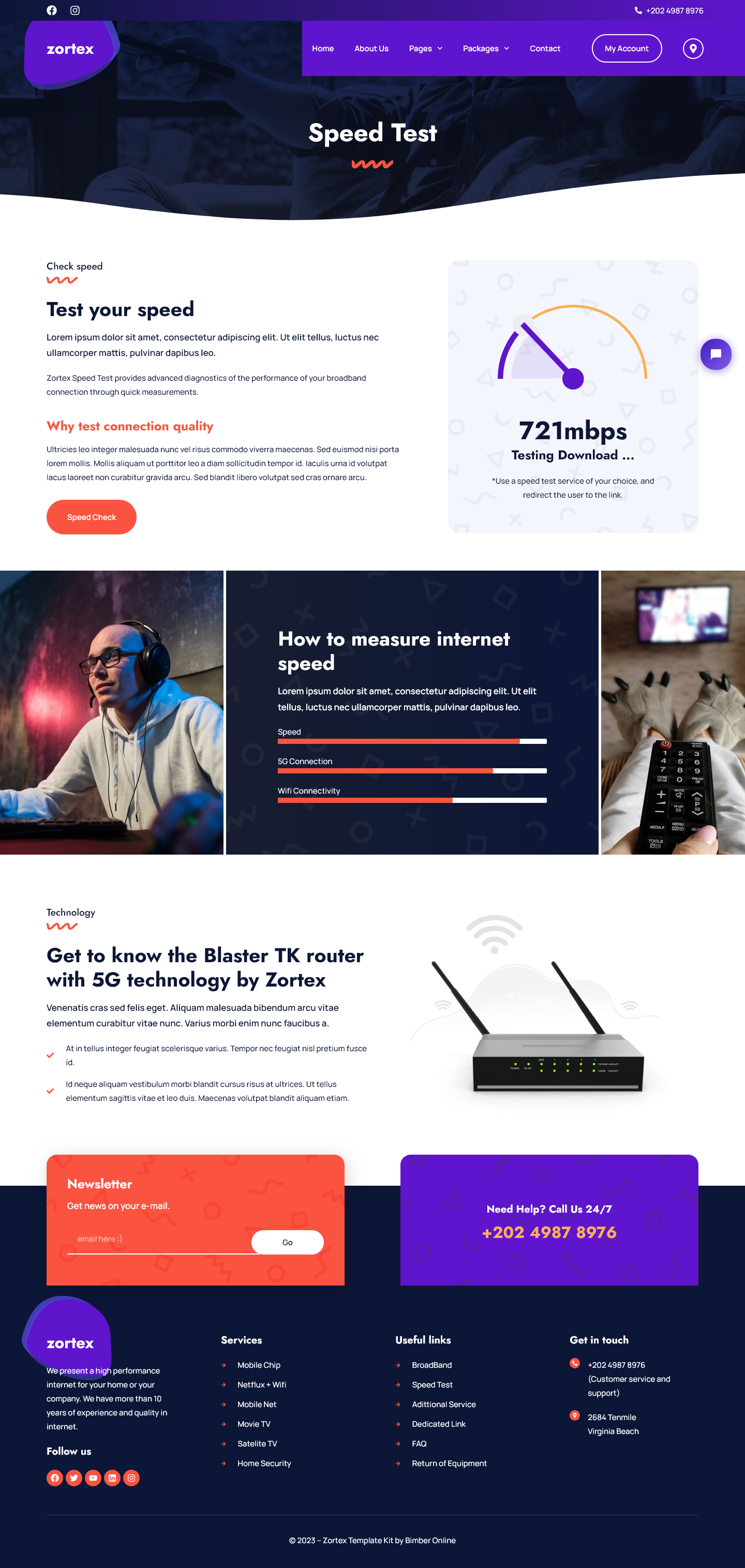 Zortex - Broadband & Internet Services Elementor Pro Template Kit by ...