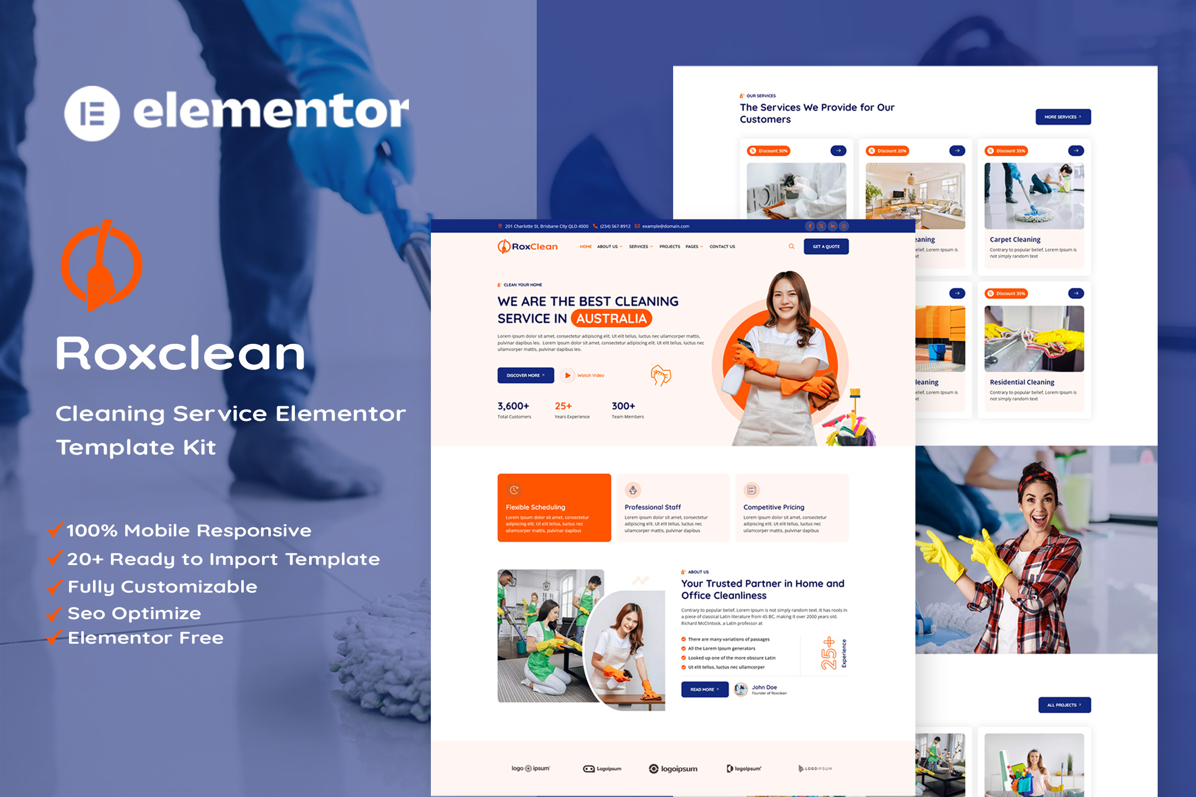 RoxClean - Cleaning Services Elementor Template Kit by Rox_Themes | ThemeForest