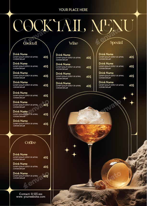 Cocktail Menu, Print Templates | GraphicRiver