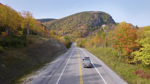 Forillon National Park, Gaspe, Quebec, Canada. Drone. 4K. Van driving ...