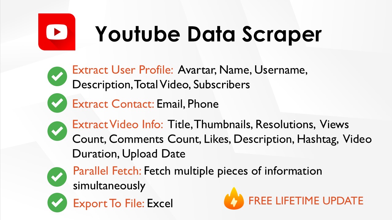 Youtube Data Scraper - Extract Video Info & Channel Info by Wilcode