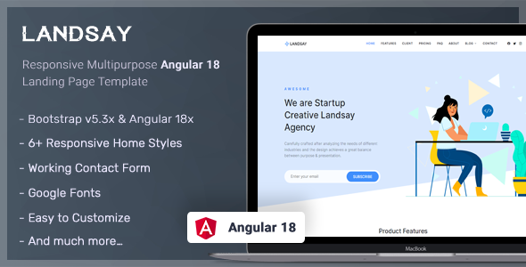 Landsay - Angular 18 Landing Page Template by themesdesign | ThemeForest