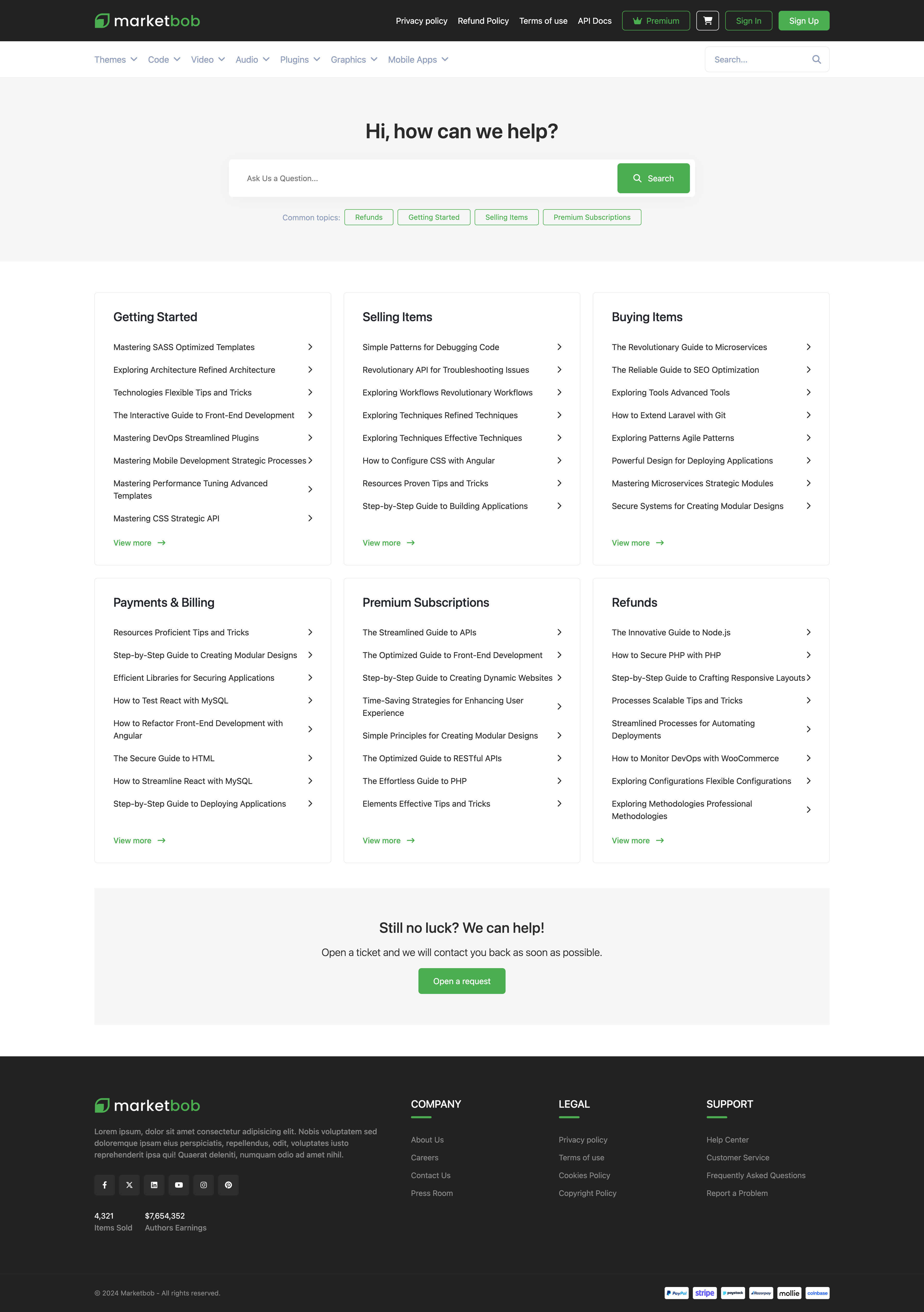 Help Center For Marketbob by Vironeer | CodeCanyon