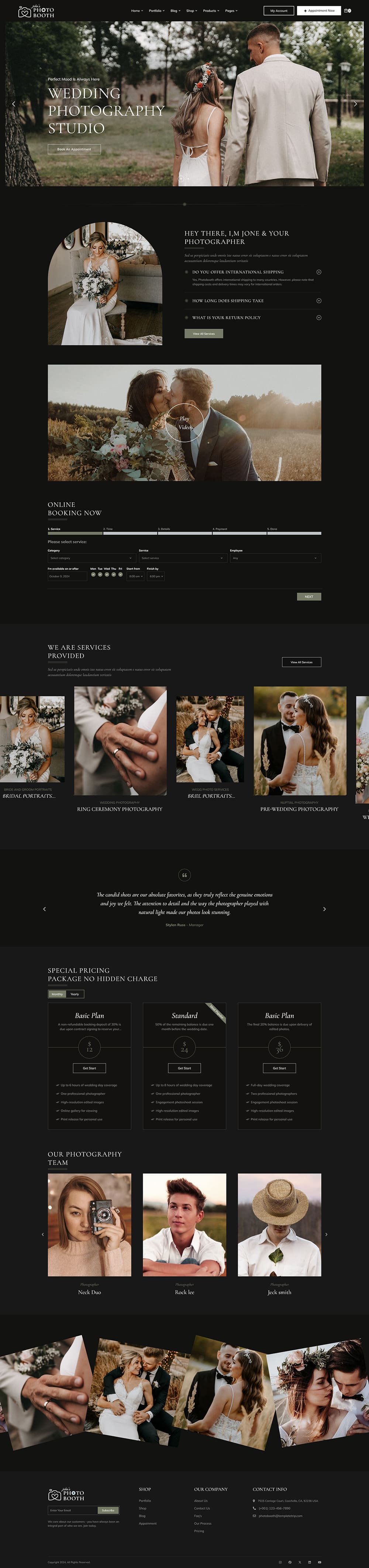 Photobooth - Photography Portfolio WordPress Theme by TemplateTrip
