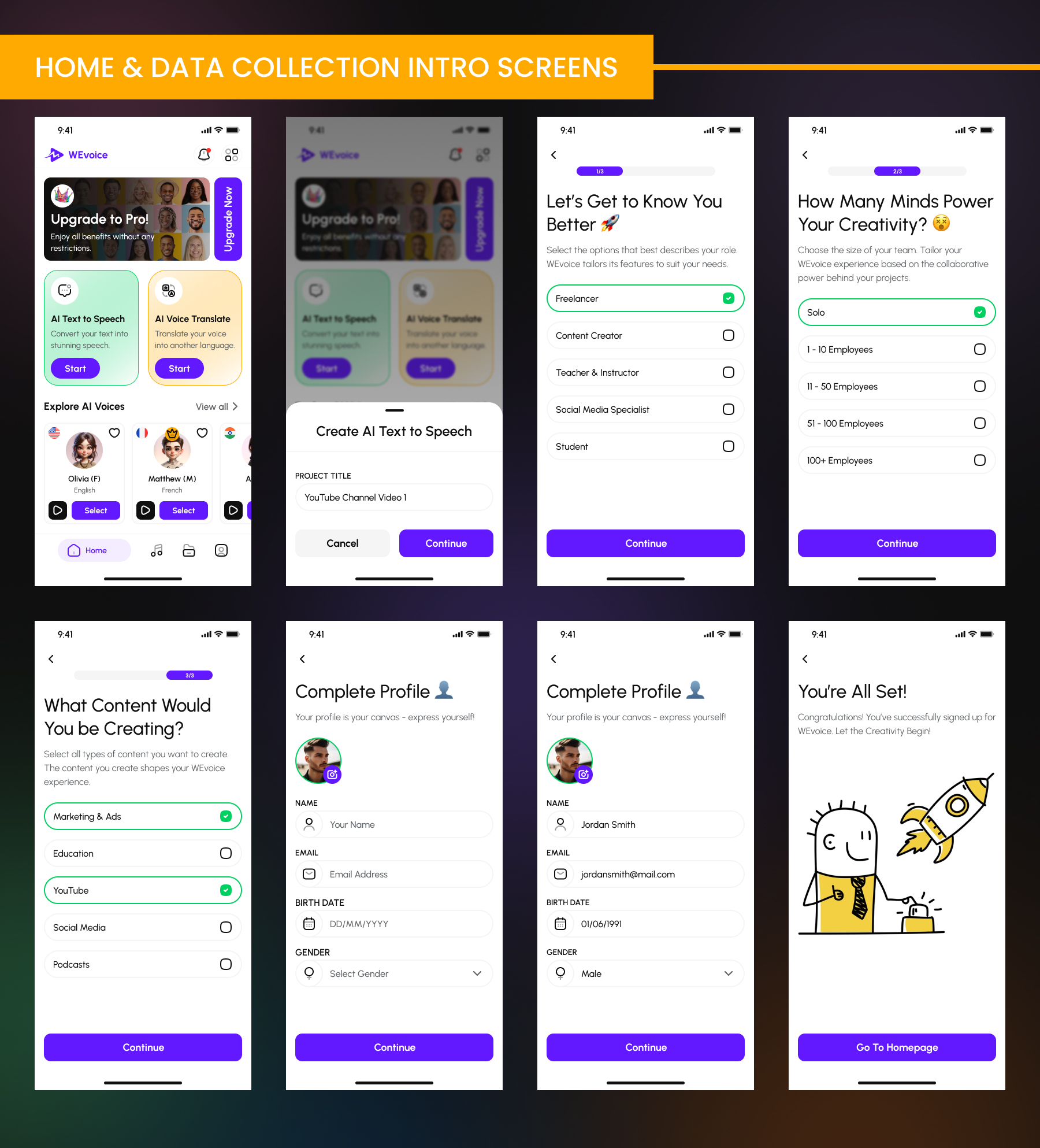 AI-Powered Voice Generation and Translation Mobile App UI Kit Figma ...
