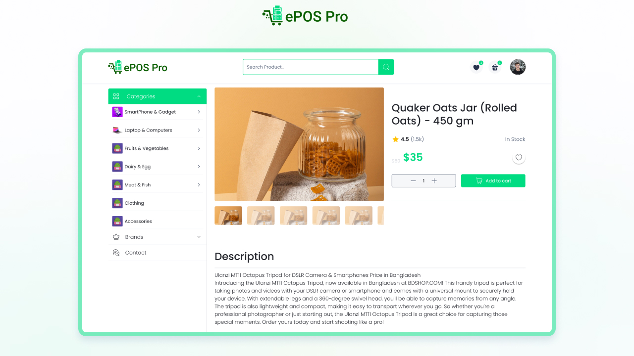 ePOS Pro - POS, HRM & Accounting with eCommerce Solution by razinsoft