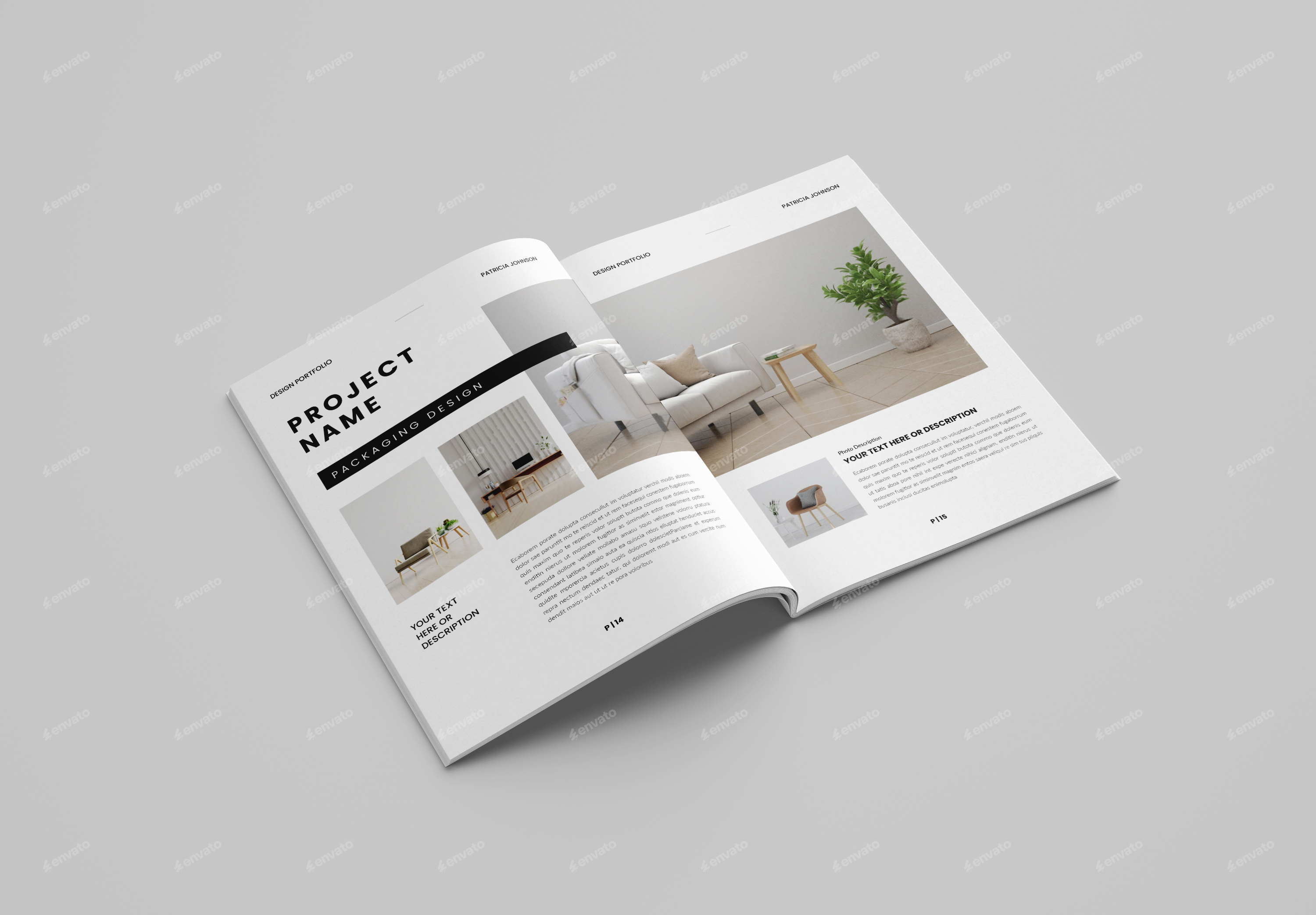 Modern Interior Design Portfolio Layout, Print Templates | GraphicRiver