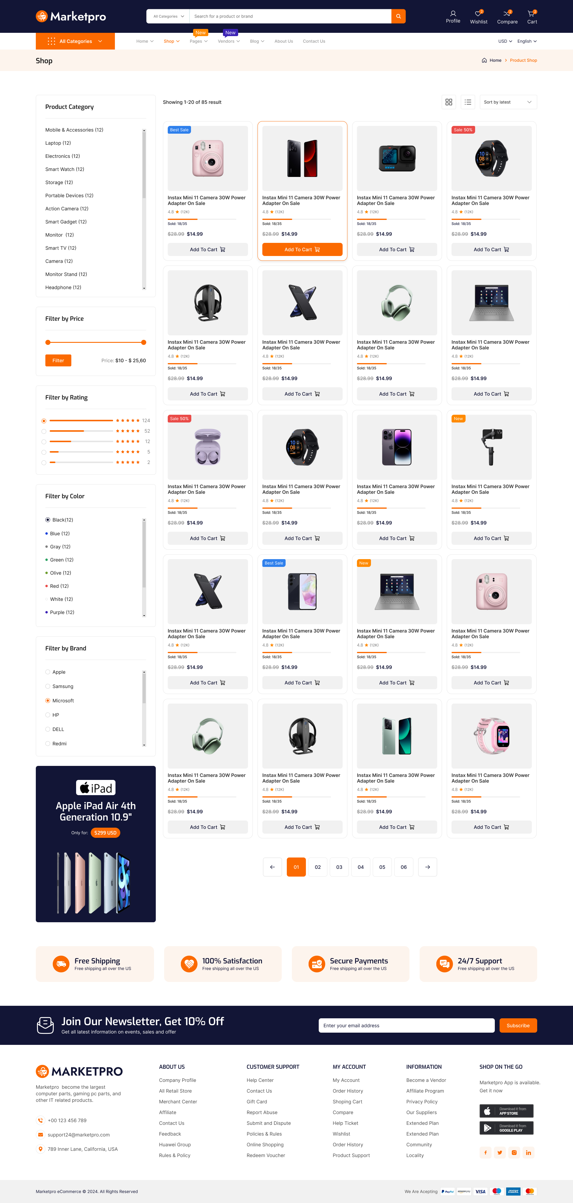 MarketPro - eCommerce Multivendor React JS Template Multipurpose by wowtheme7
