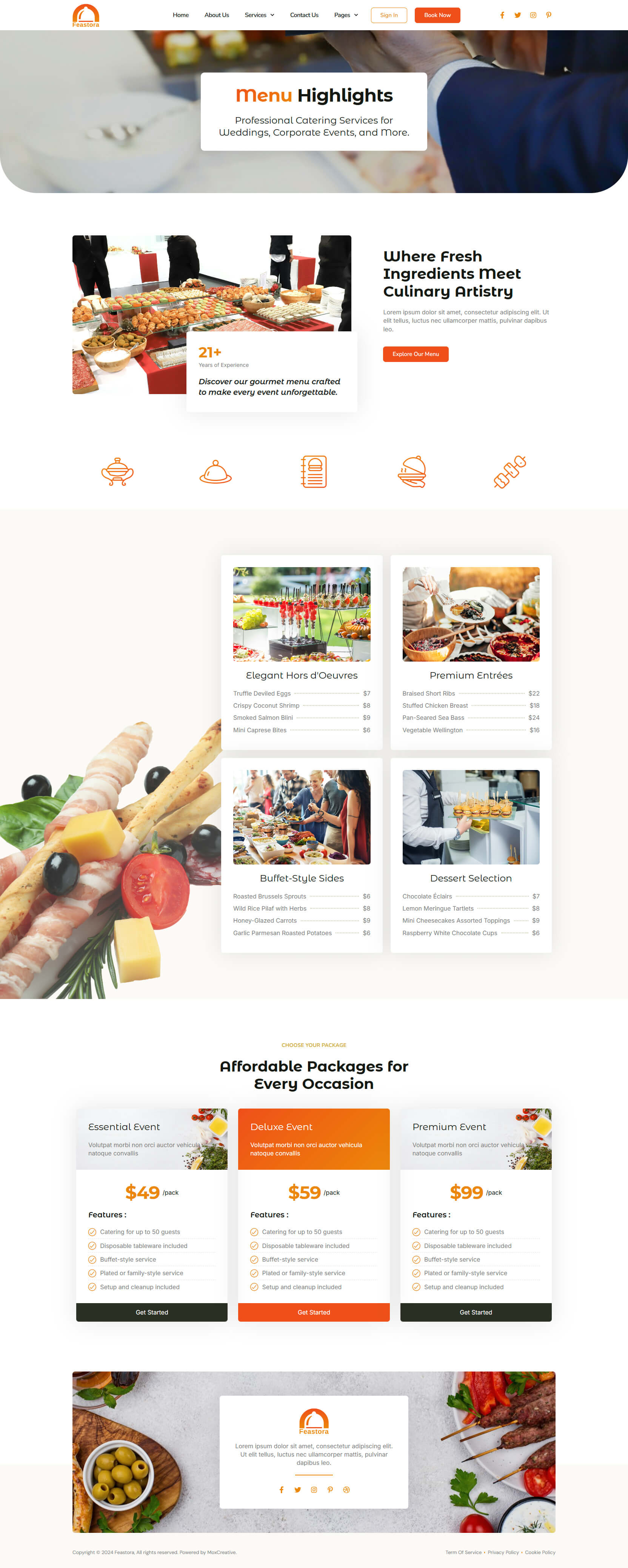 Feastora - Restaurant & Catering Service Elementor Template Kit by ...