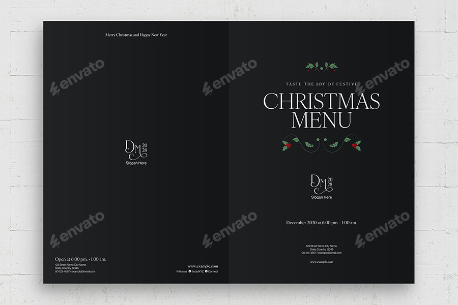 Modern Christmas Menu Template, Print Templates | GraphicRiver