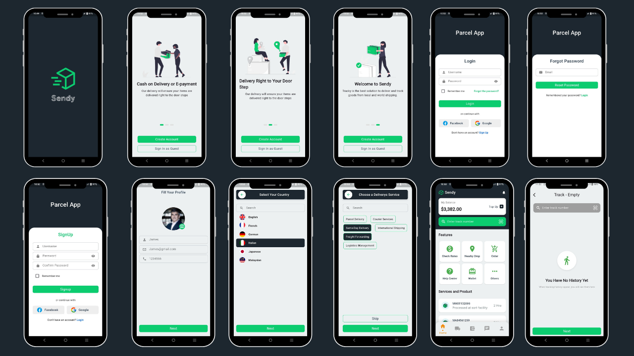 Courier Delivery App in Flutter | Online Parcel Tracking App | Parcel ...
