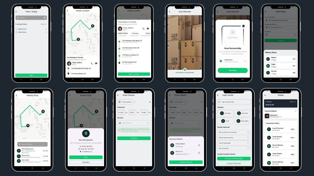 Courier Delivery App in Flutter | Online Parcel Tracking App | Parcel ...