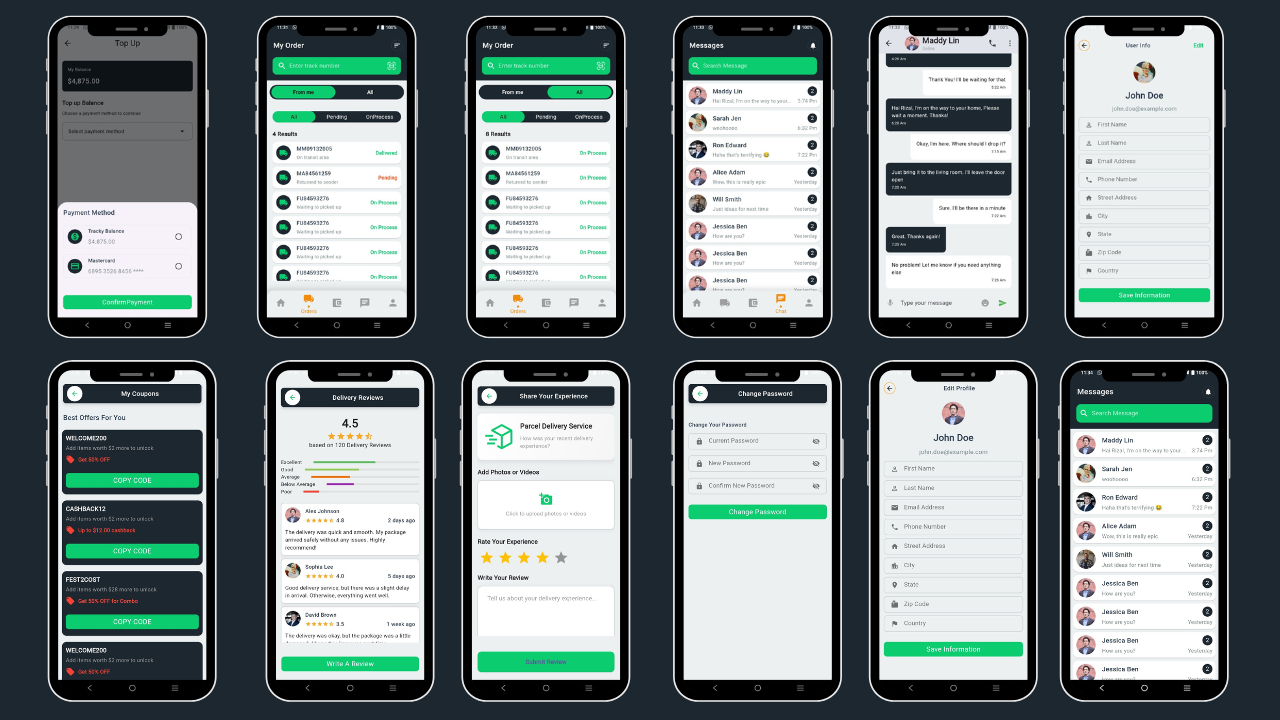 Courier Delivery App in Flutter | Online Parcel Tracking App | Parcel ...