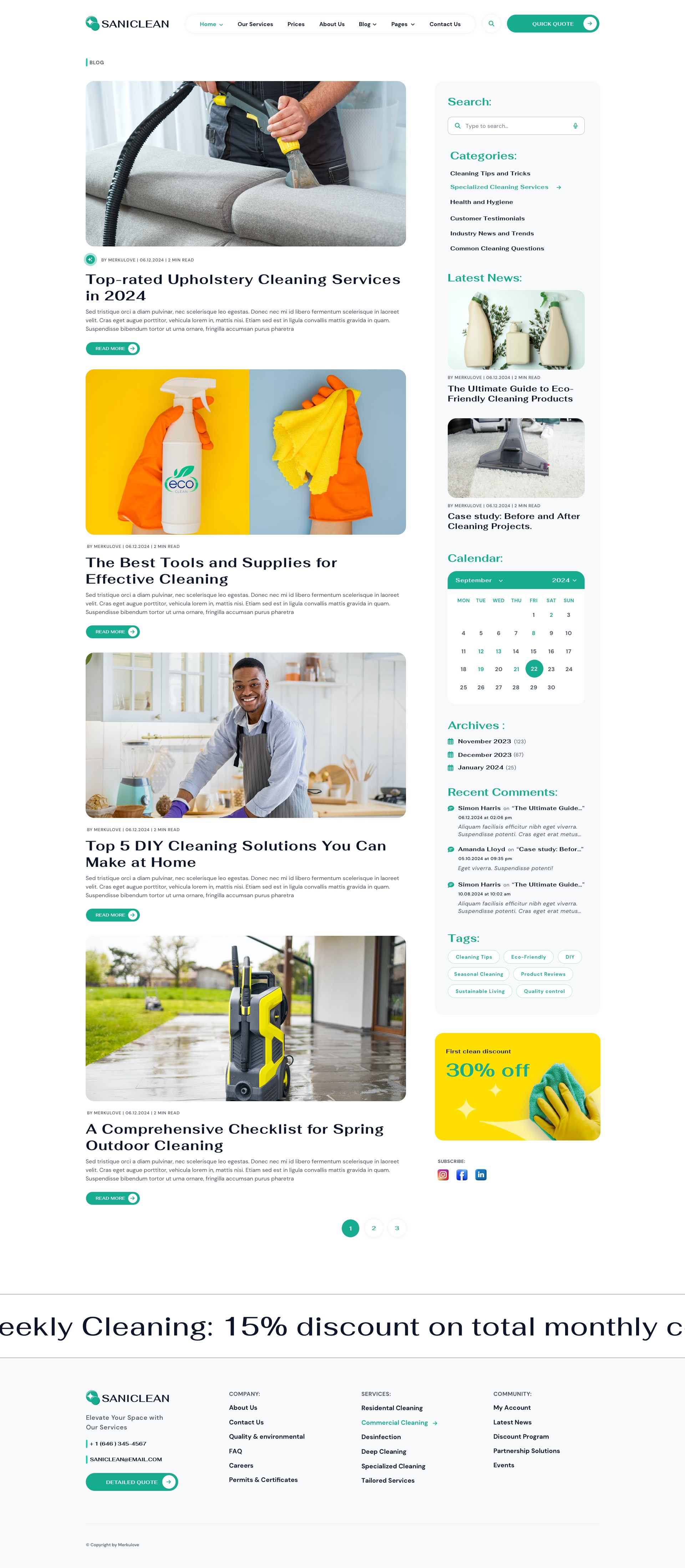 Saniclean – Cleaning Agency Template for Figma by merkulove | ThemeForest