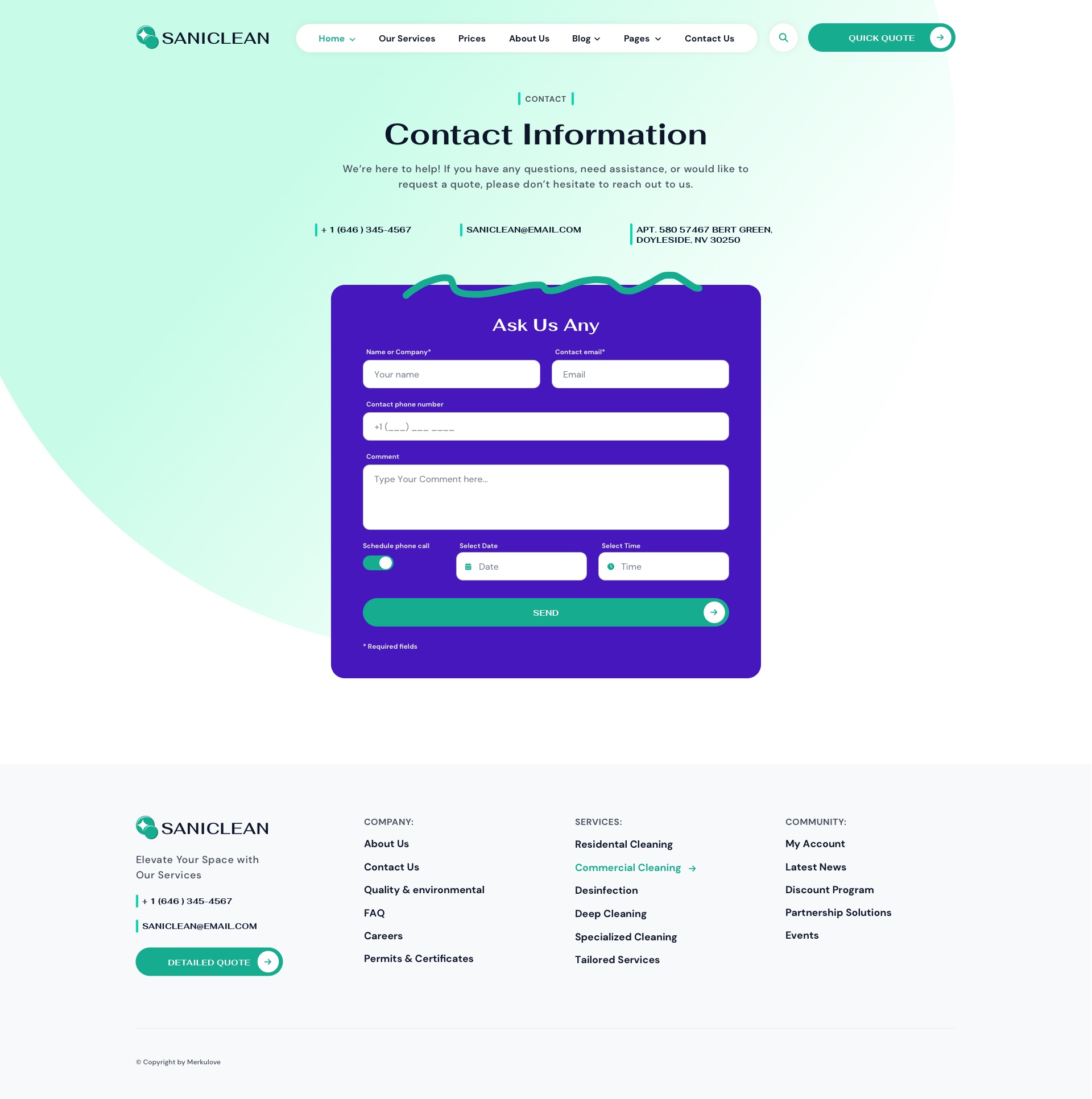 Saniclean – Cleaning Agency Template for Figma by merkulove | ThemeForest
