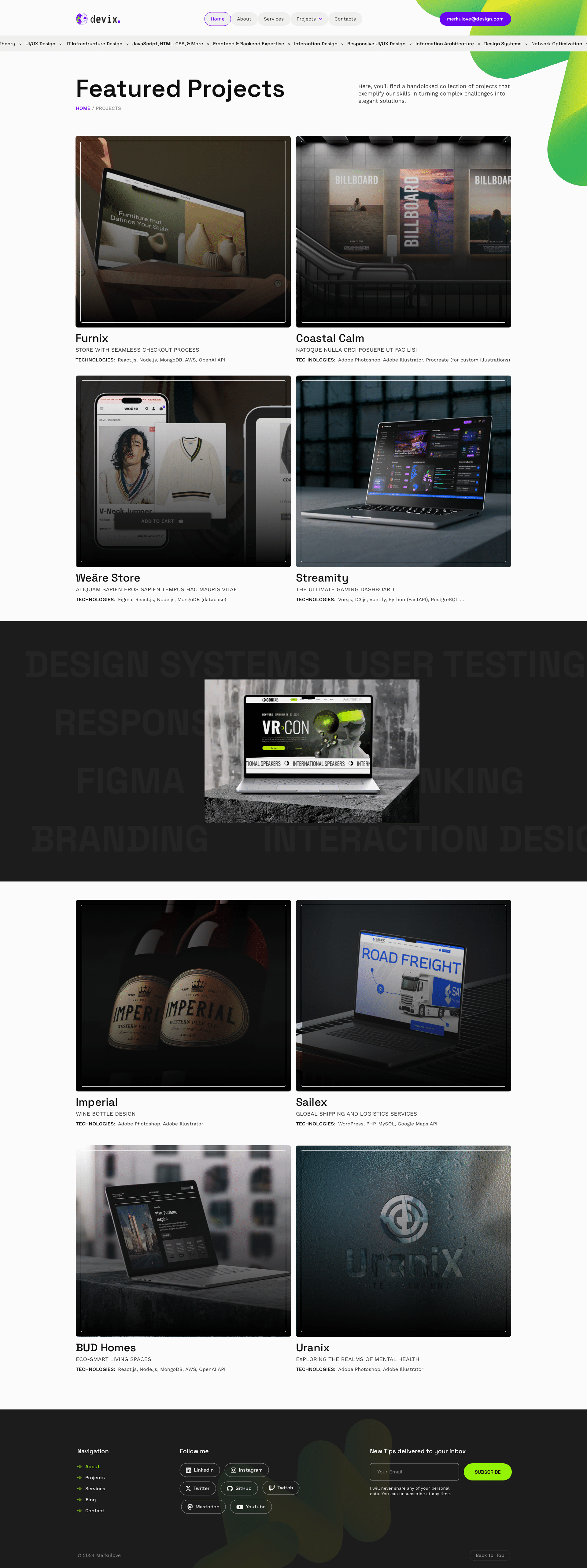Devix – Developer Portfolio Template for Figma by merkulove | ThemeForest