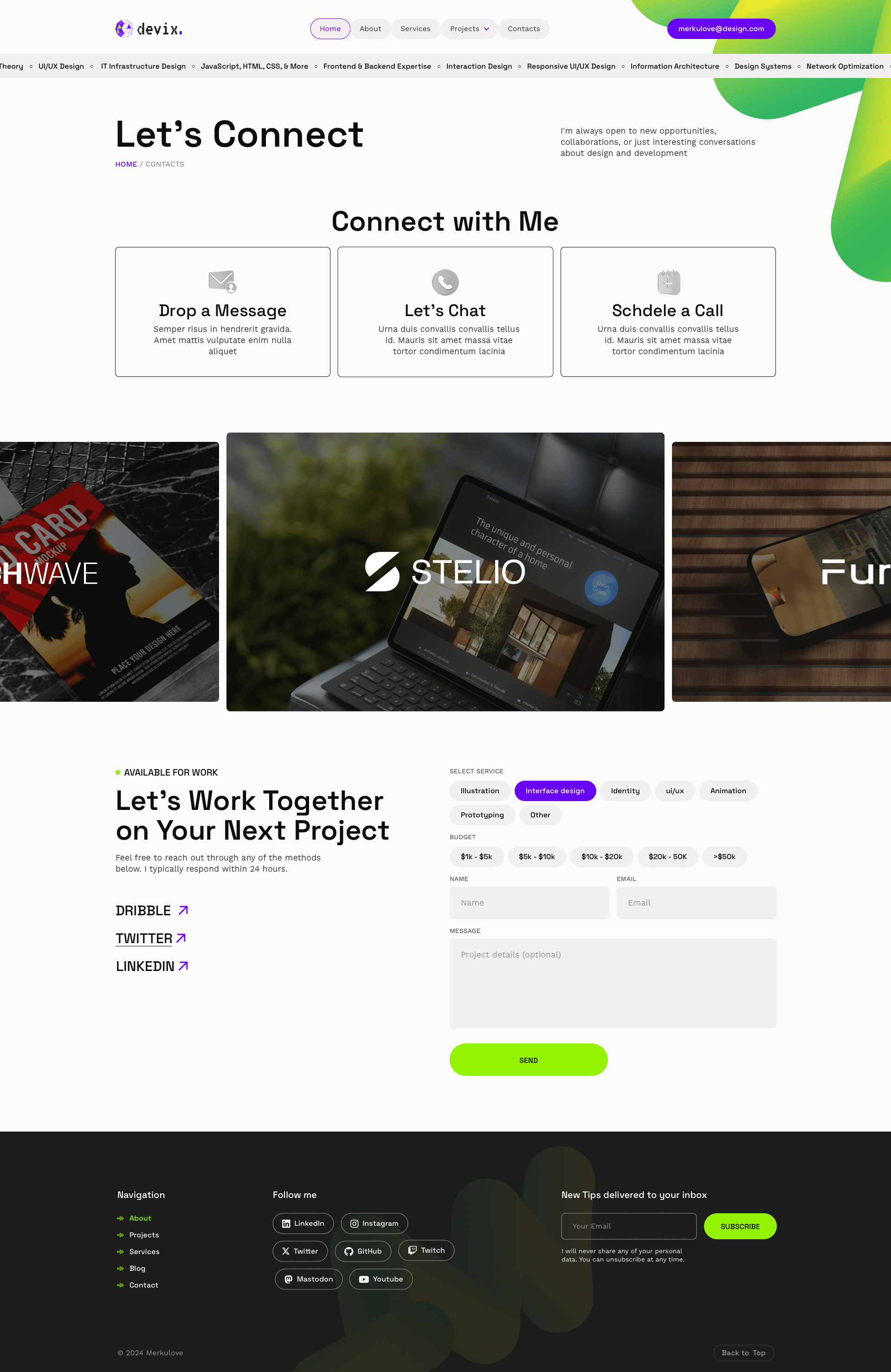 Devix – Developer Portfolio Template for Figma by merkulove | ThemeForest