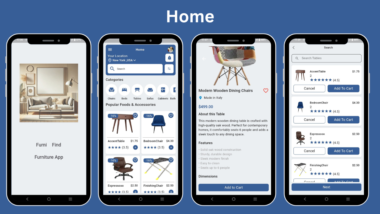 FurniFind - Furniture Selling, Interior Design & Home Styling App UI ...