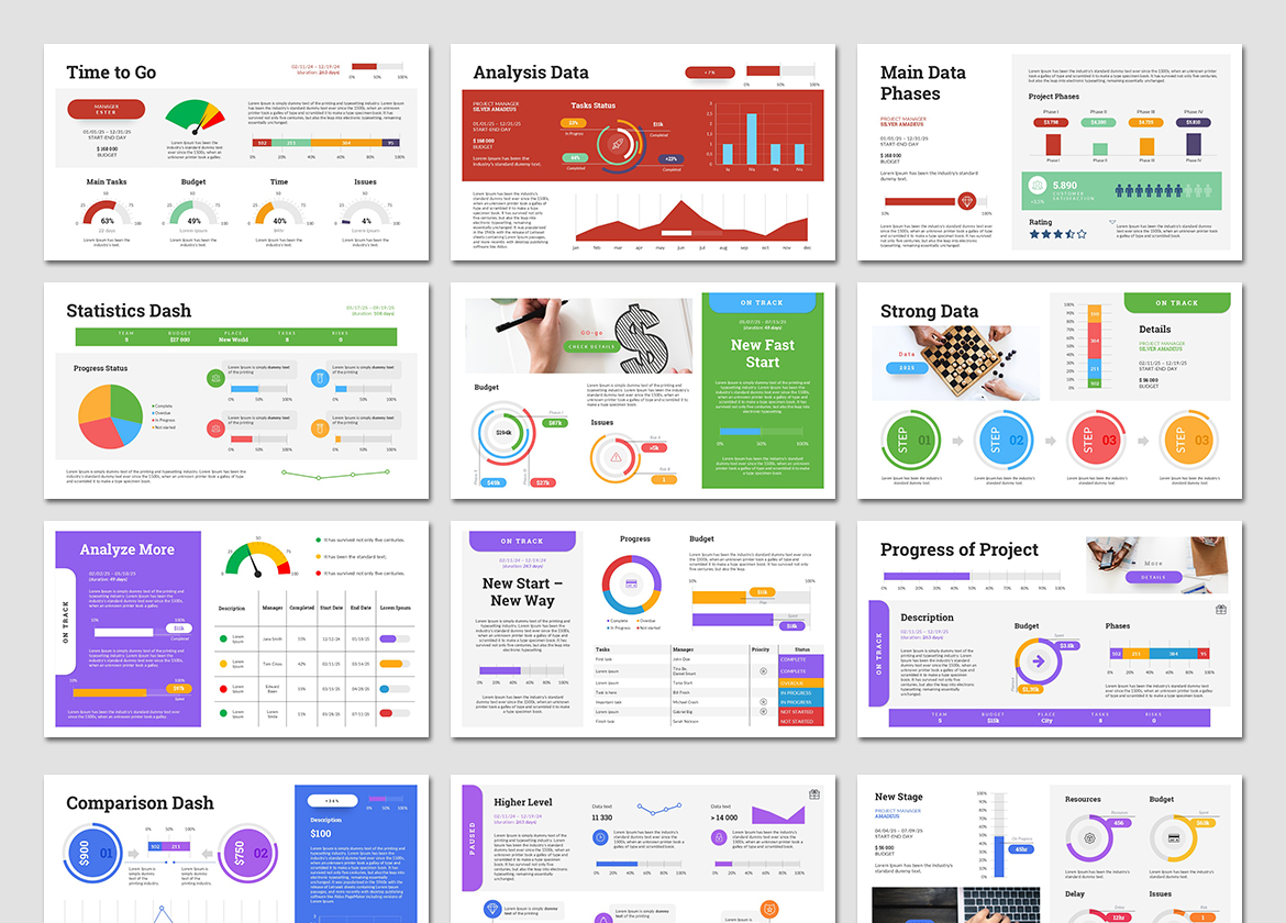 Trendy Dashboards PowerPoint Presentation Template, Presentation Templates
