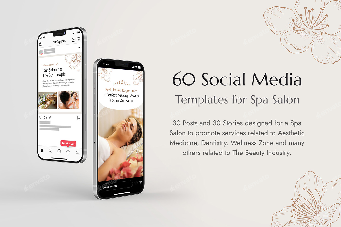 Spa Salon Instagram Templates, Web Elements | GraphicRiver