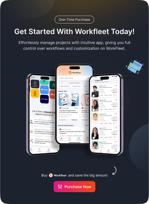 Workfleet - React Native Mobile App for Workreap Theme by AmentoTech
