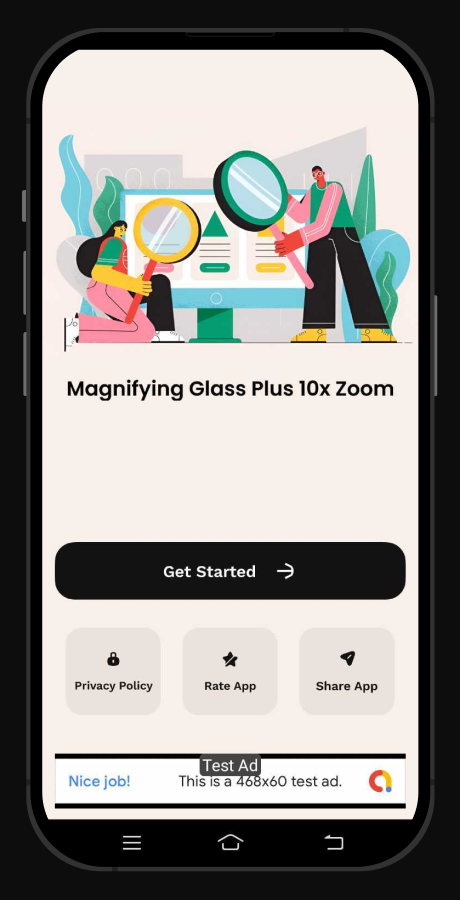 Magnifying Glass Plus 10x Zoom - Object Detector - Magnifier Camera - Stylish Fonts by VocsyInfotech