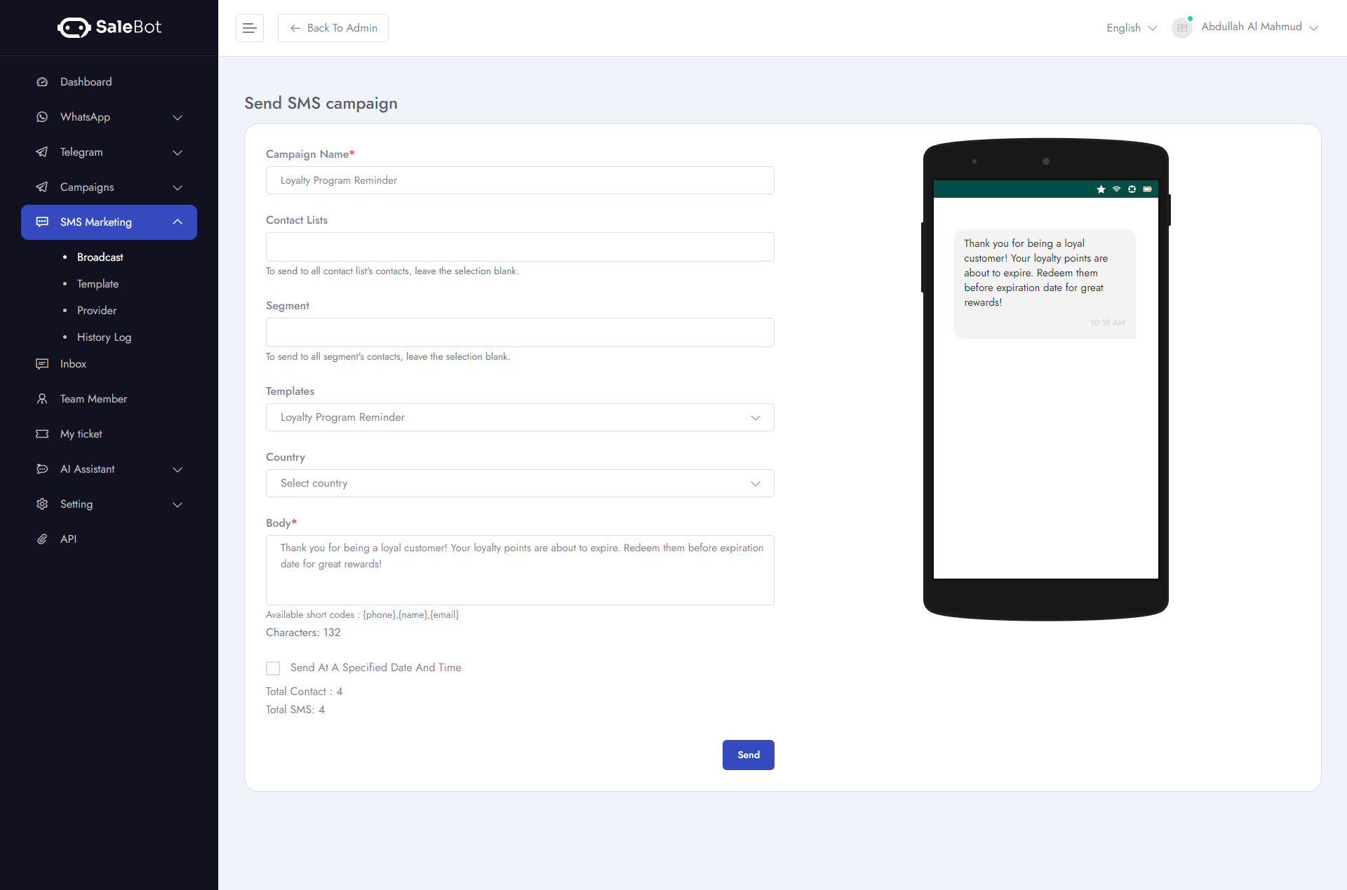 SaleBot SMS Marketing Addon by spagreen | CodeCanyon