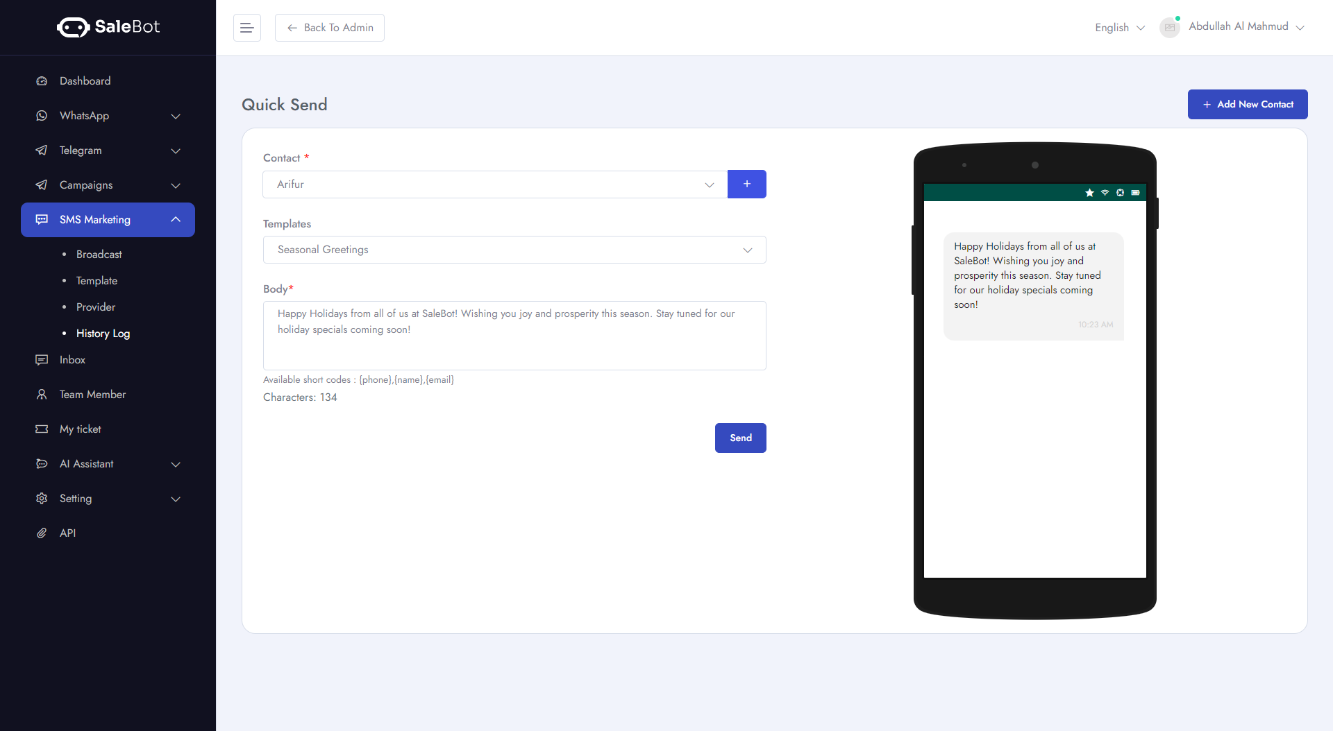 SaleBot SMS Marketing Addon by spagreen | CodeCanyon