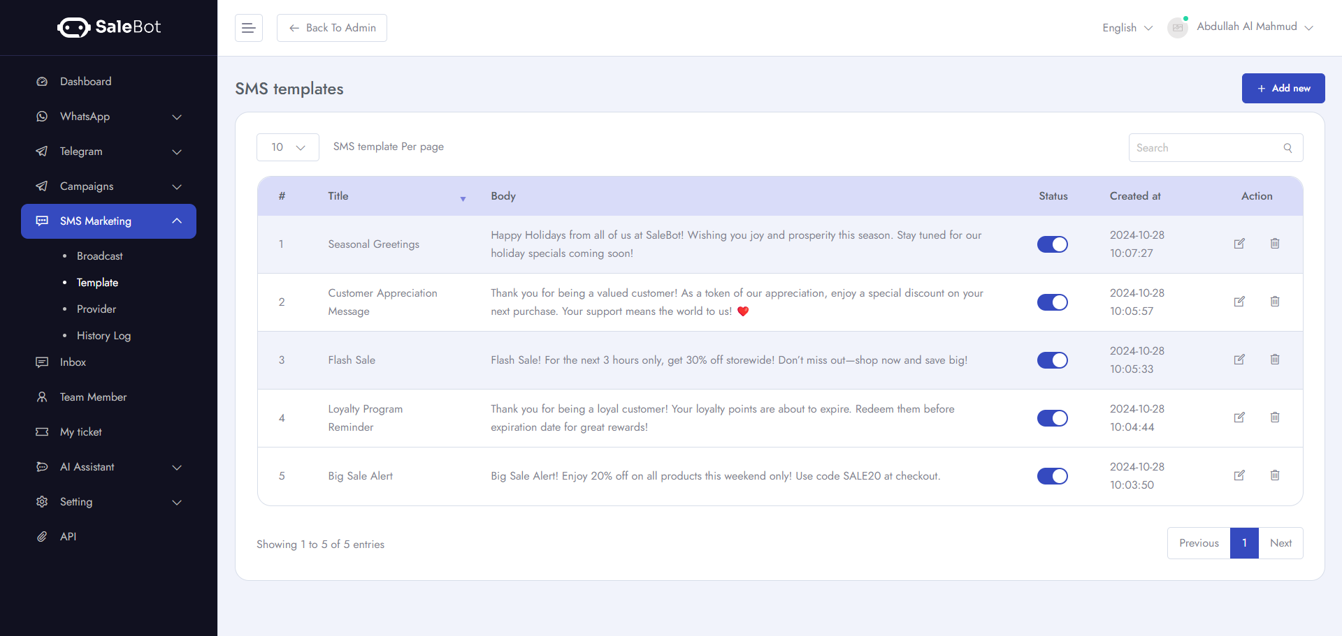 SaleBot SMS Marketing Addon by spagreen | CodeCanyon
