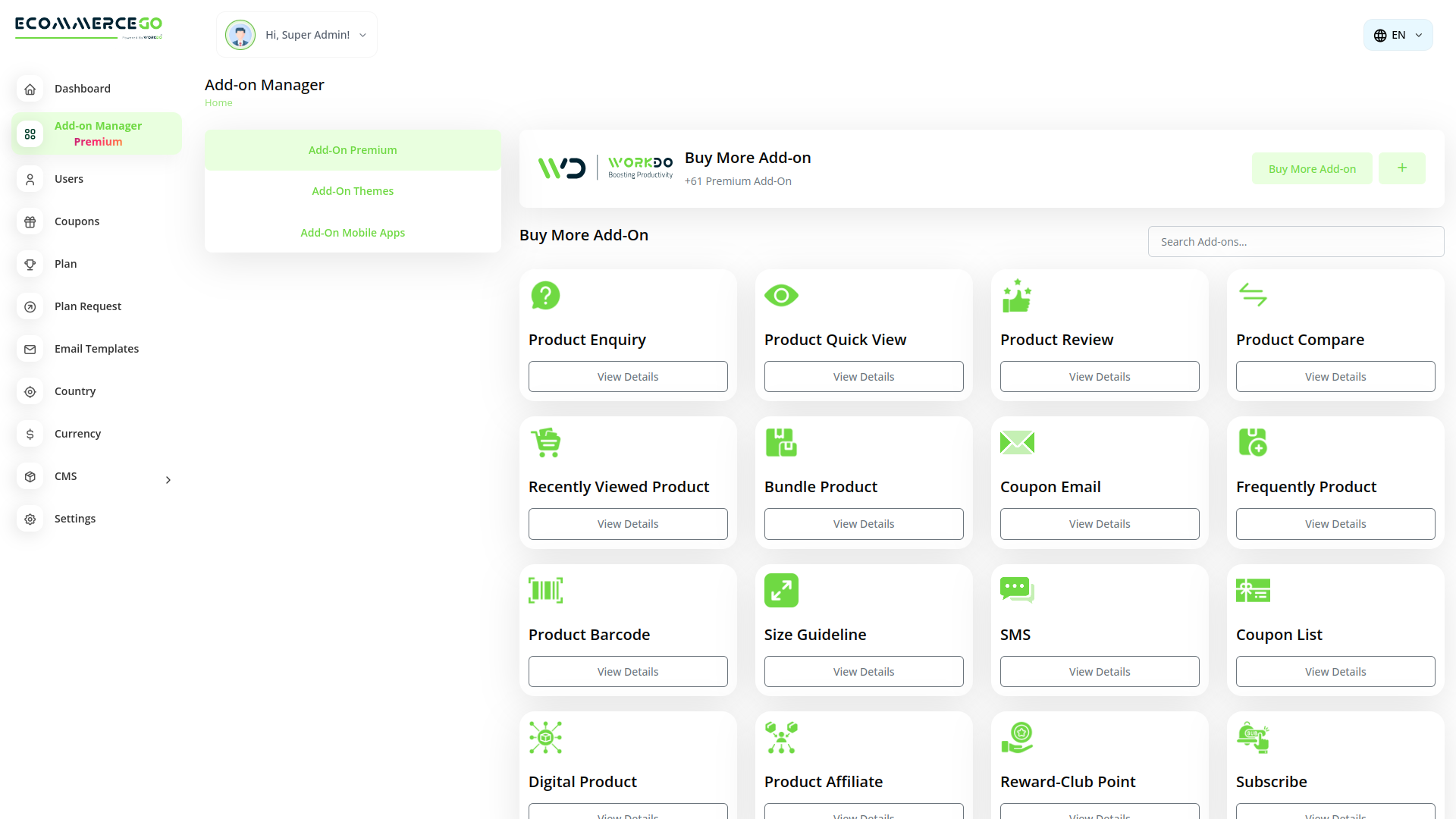 eCommerceGo SaaS - eCommerce Store with Multi theme and Multi Store by WorkDo