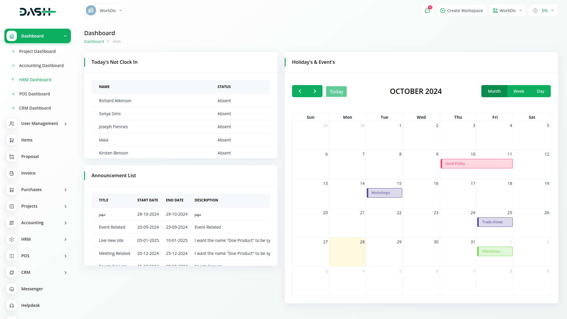WorkDo Dash SaaS - Open Source ERP with Multi-Workspace by WorkDo | CodeCanyon