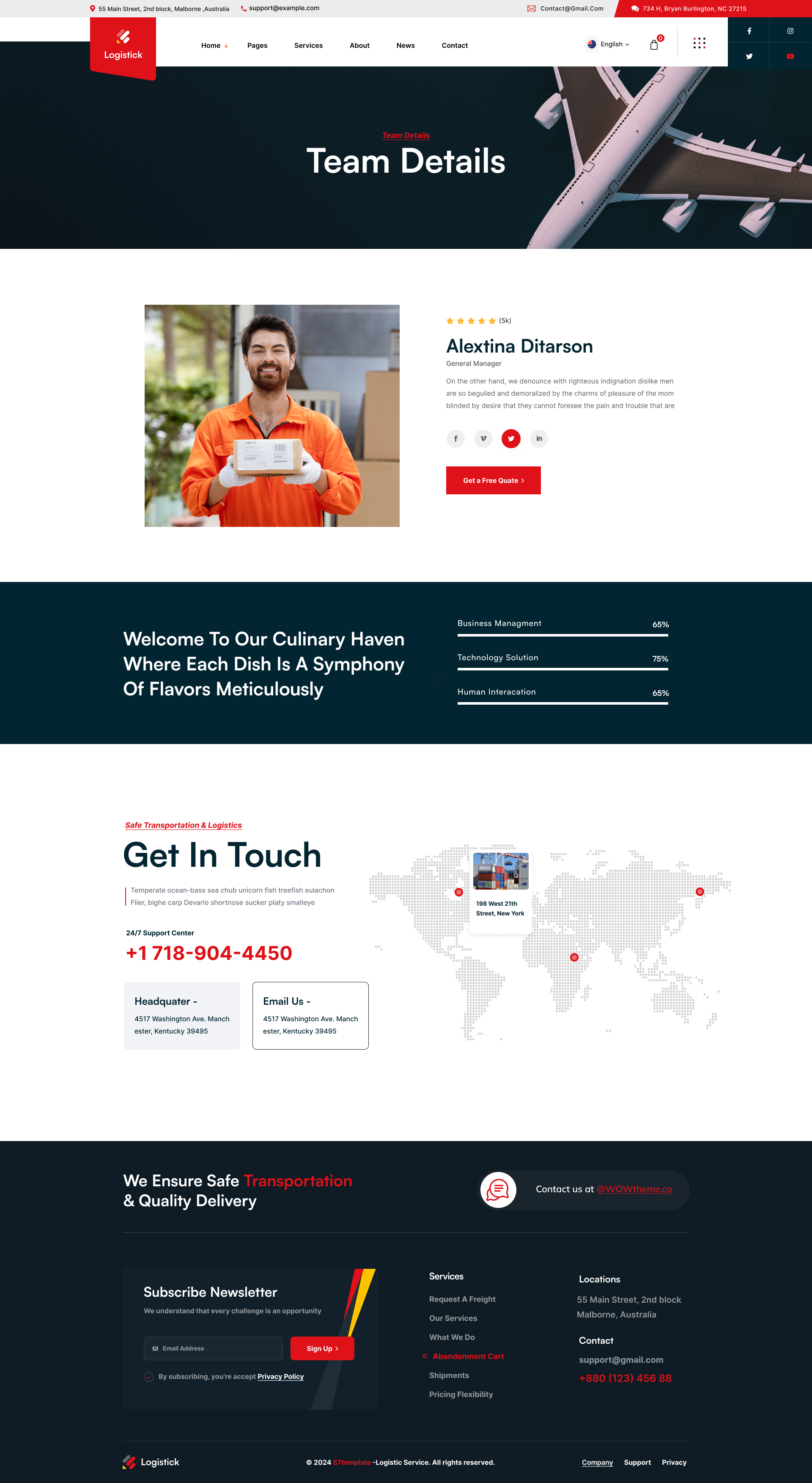 Logistick - Logistics & Transportation Figma UI Template by wowtheme7