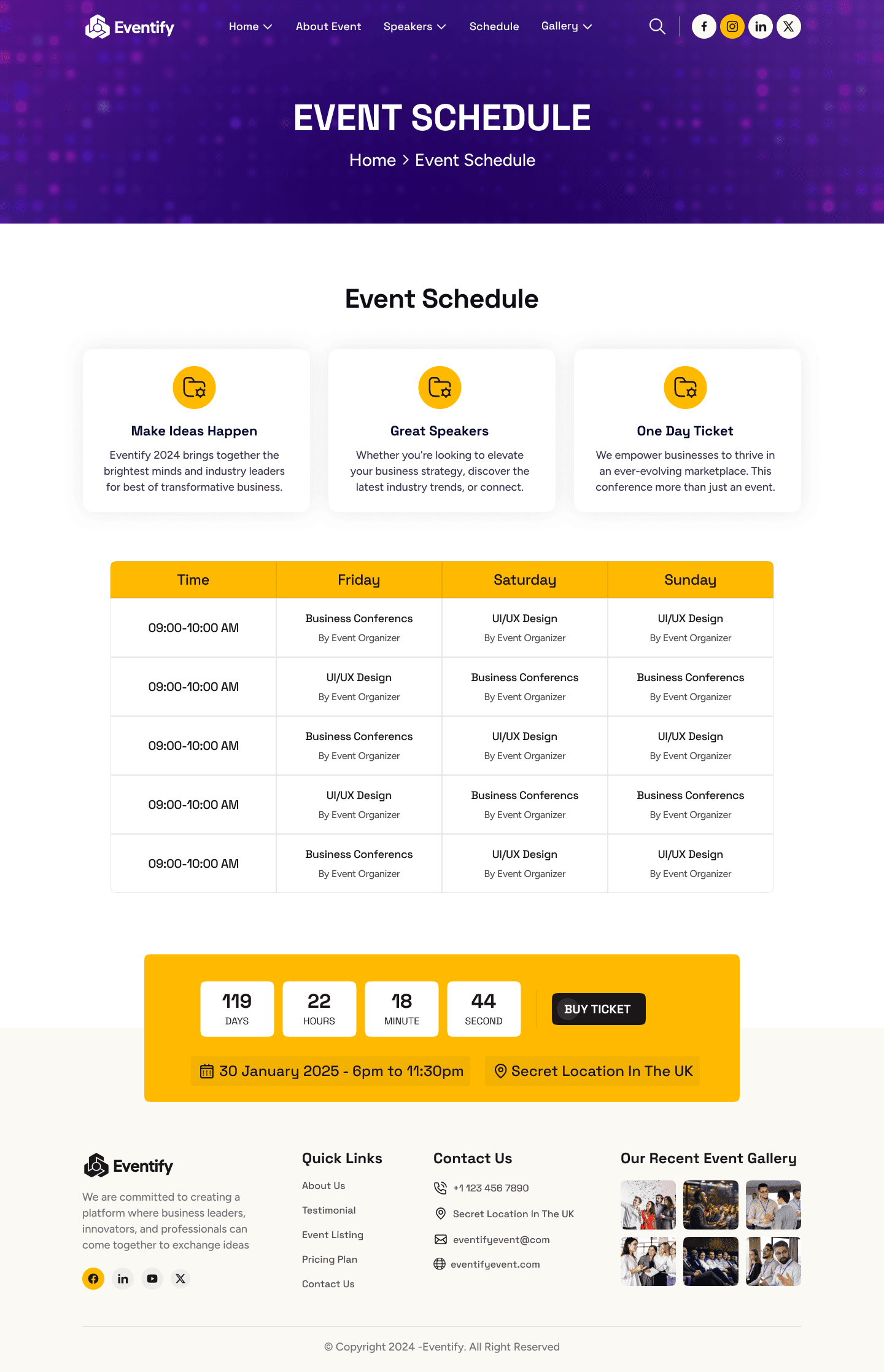 Eventify - Multi-purpose Events & Conference Figma Template by alithemes