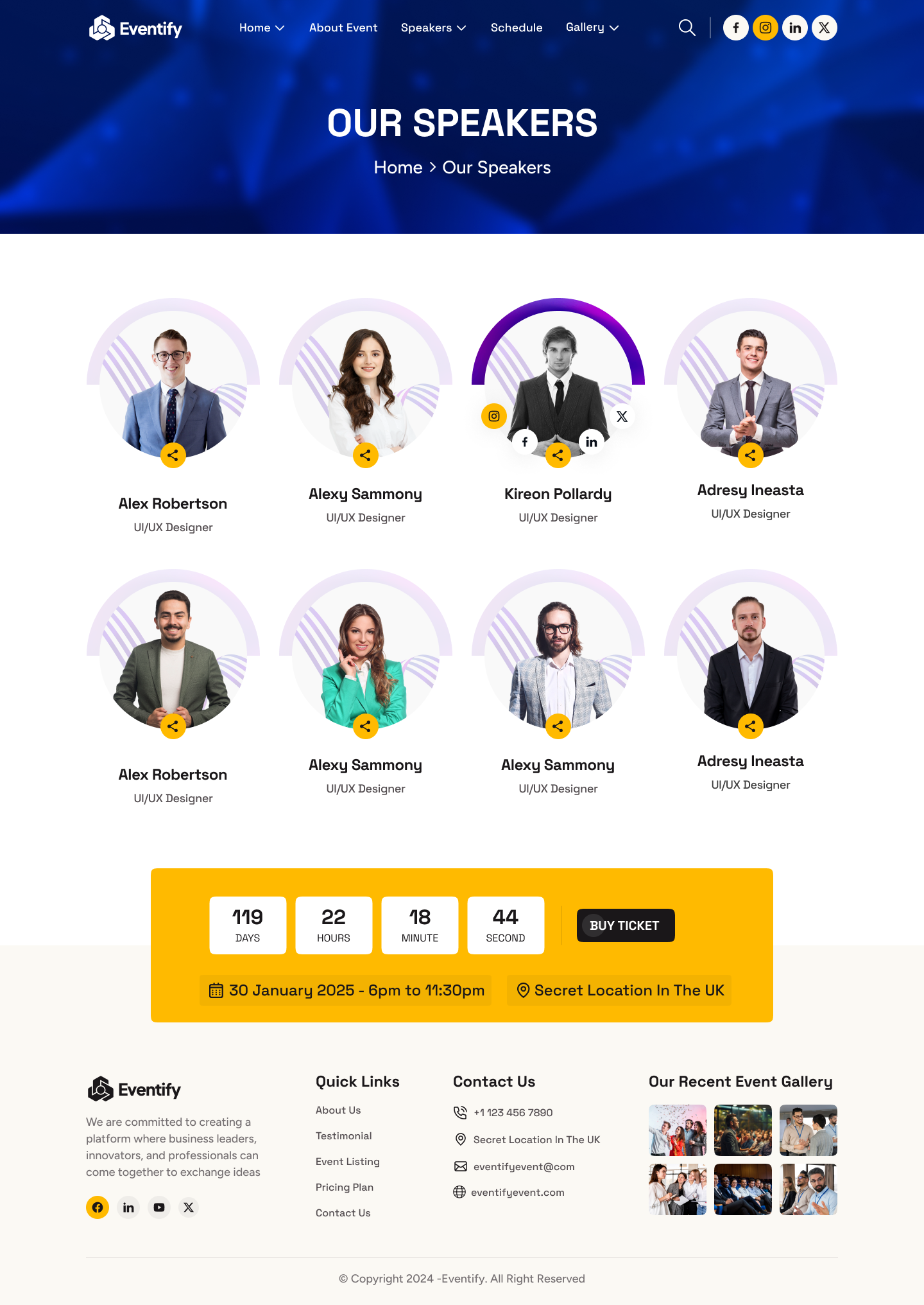 Eventify - Multi-purpose Events & Conference Figma Template by alithemes