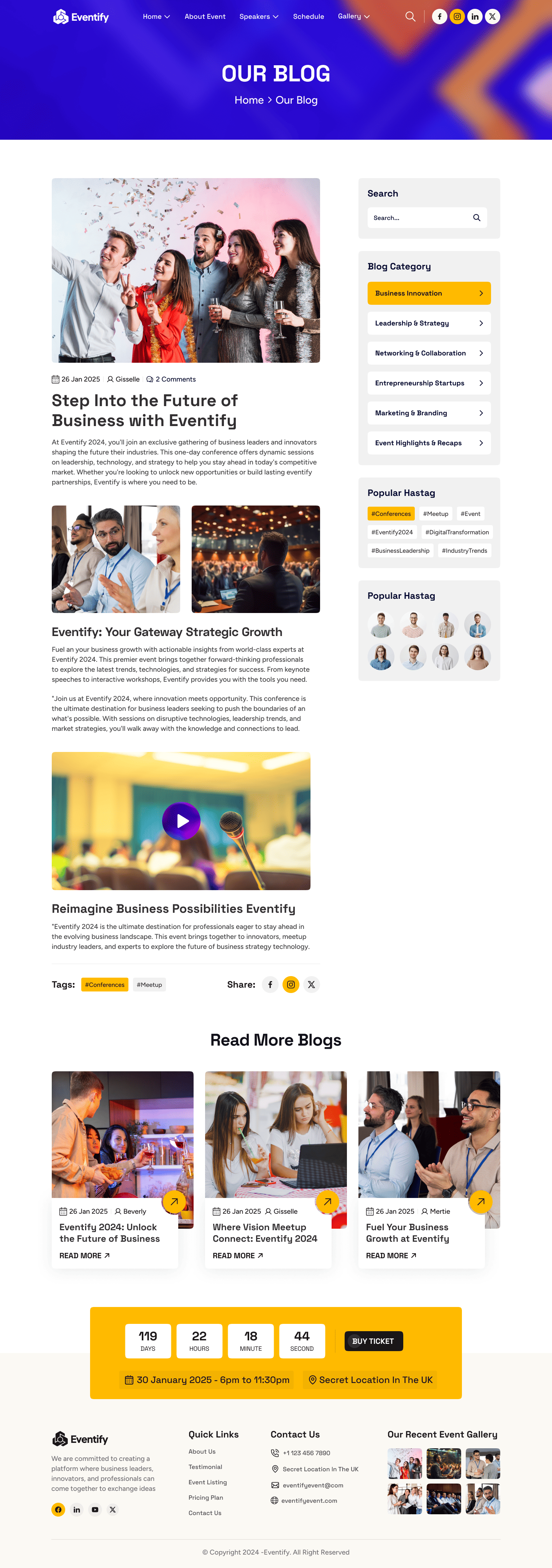 Eventify - Multi-purpose Events & Conference Figma Template by alithemes