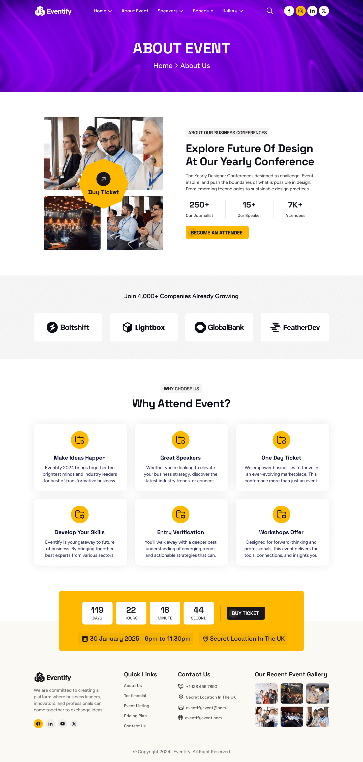 Eventify - Multi-purpose Events & Conference Figma Template by alithemes