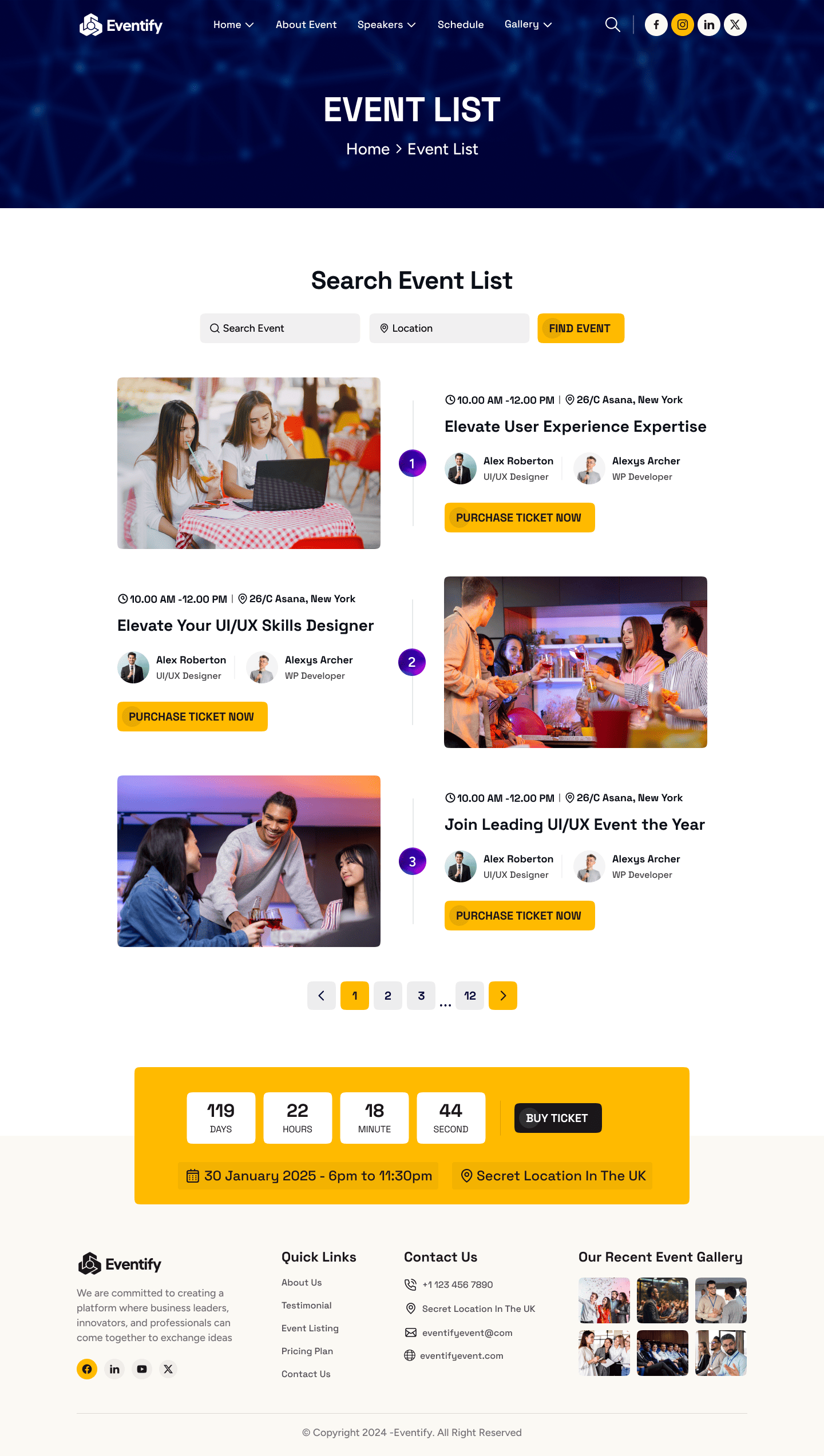 Eventify - Multi-purpose Events & Conference Figma Template by alithemes