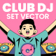 DJ Party Vector Illustration Set, Vectors | GraphicRiver