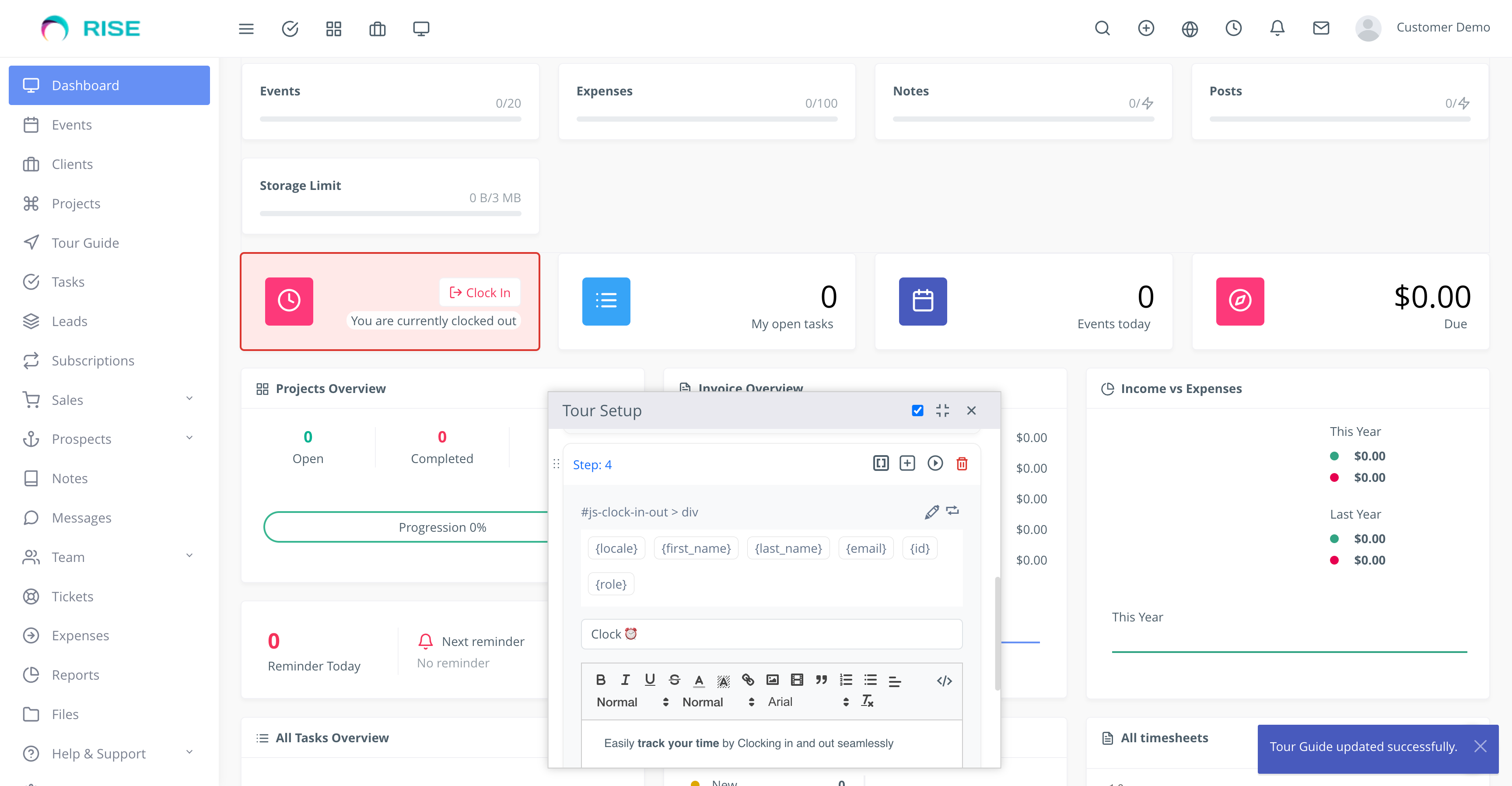 Tour Guide Builder for RISE CRM – Zero-Code Onboarding and Walkthroughs ...