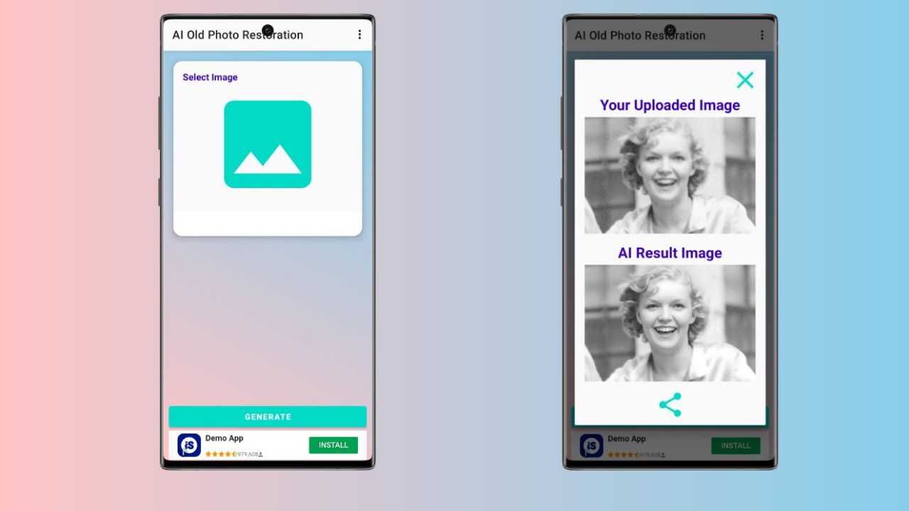 AI Old Photo Restoration App with ironSource Mediation by ChiefApps