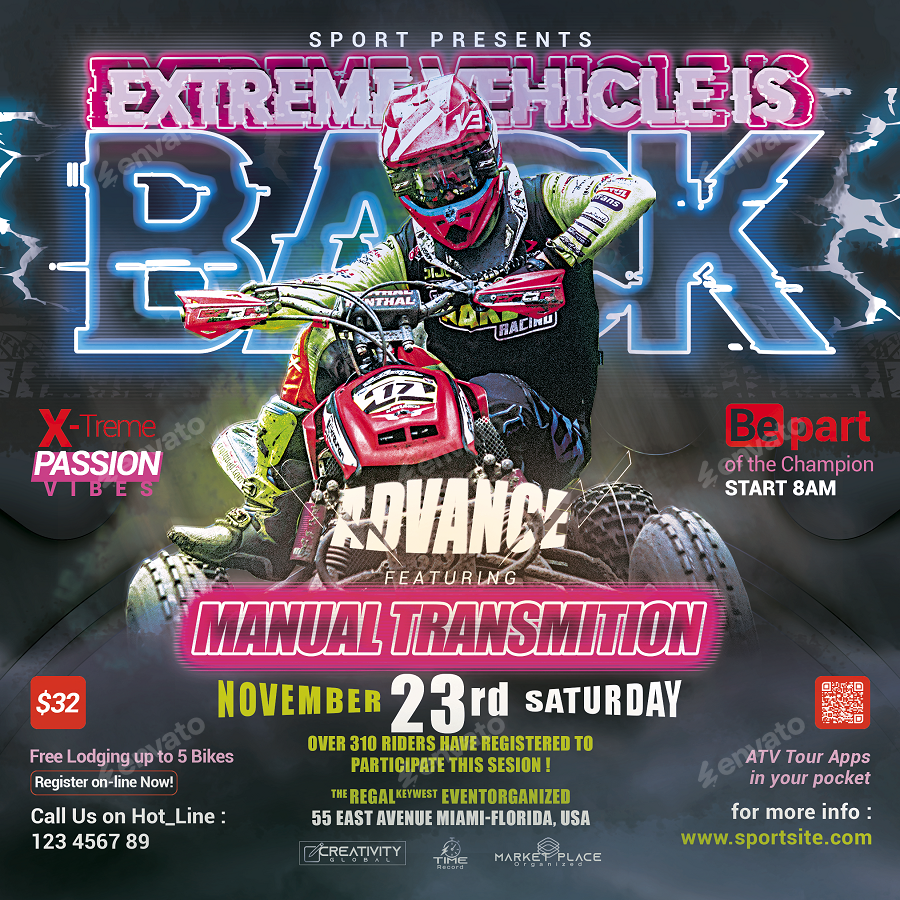 ATV Sport Event Flyer, Print Templates | GraphicRiver
