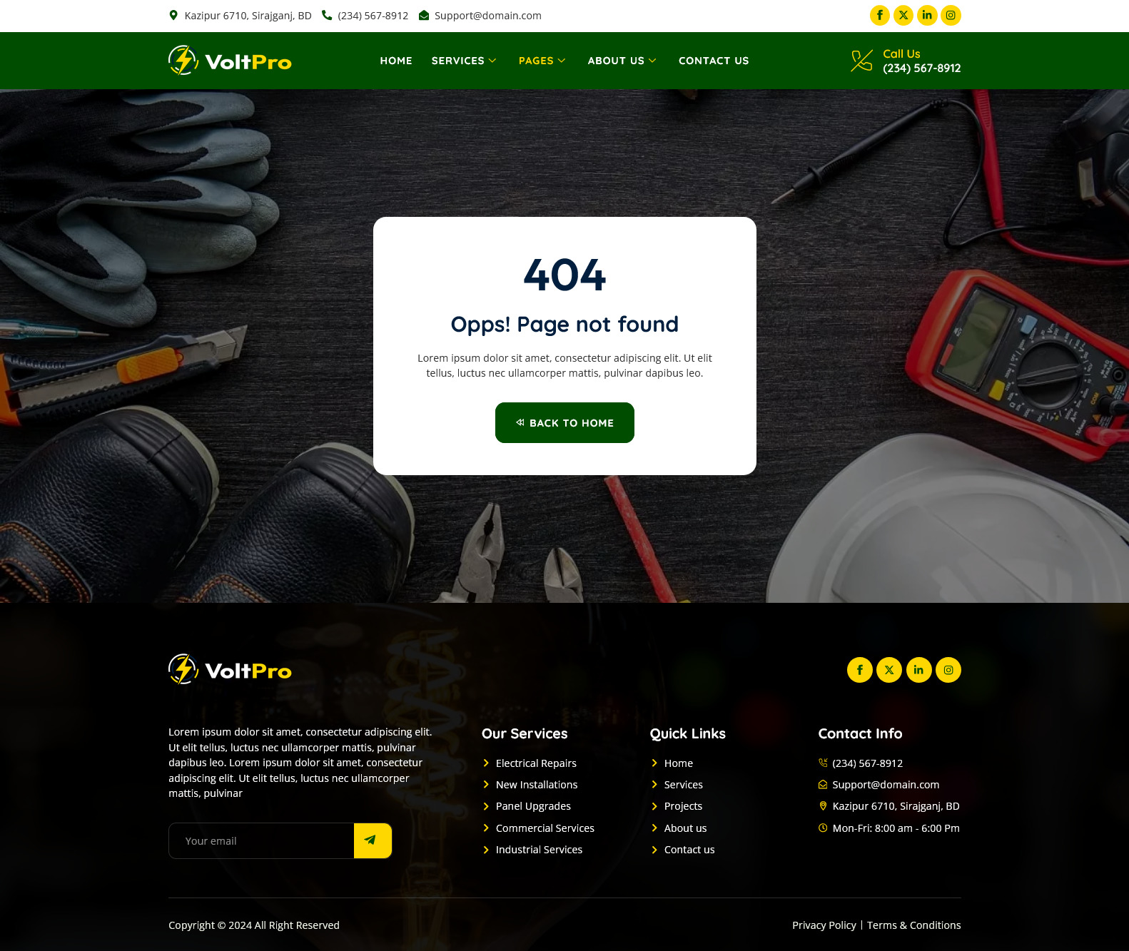 Voltpro - Electrical Services Elementor Template Kit by Rox_Themes