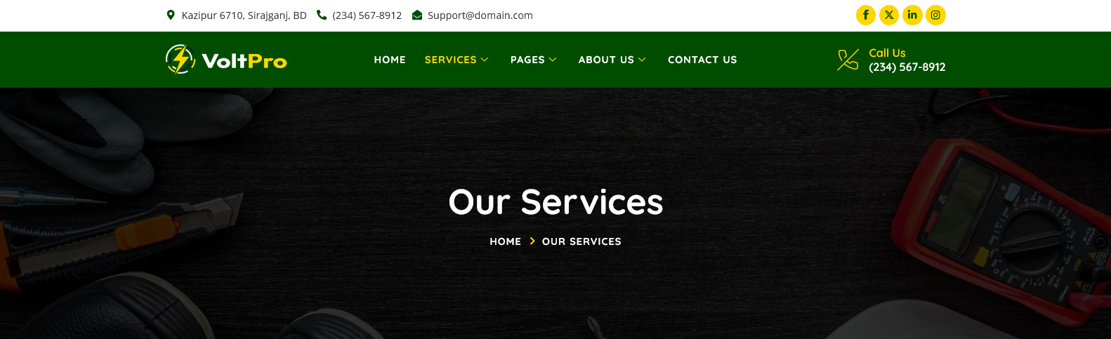 Voltpro - Electrical Services Elementor Template Kit by Rox_Themes