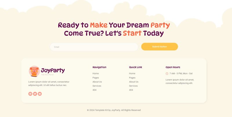 JoyParty - Kids Party Planner Elementor Template Kit by Kitpro | ThemeForest
