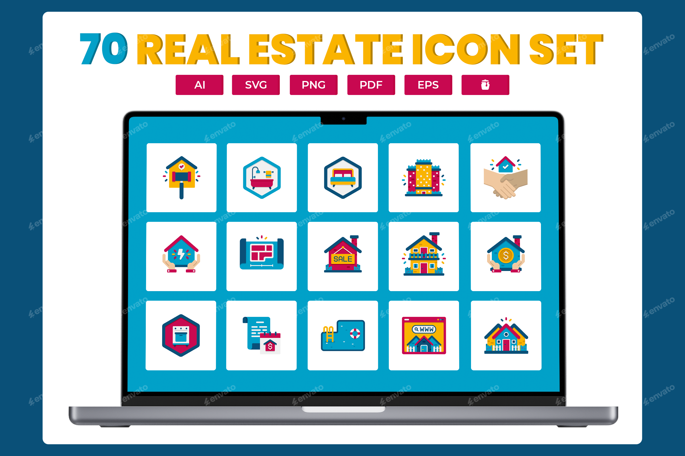 70 Property Ownership Icons | Dualine Flat Series, Icons | GraphicRiver