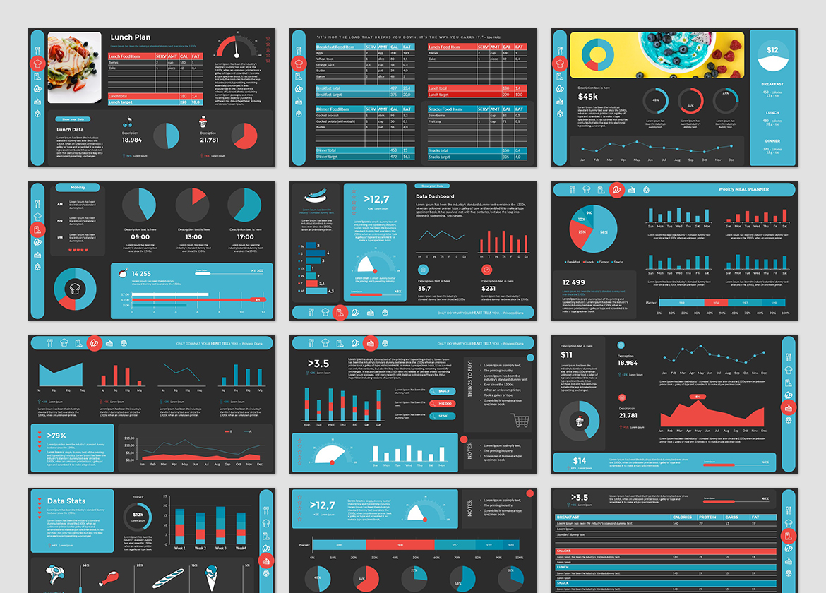 BUNDLE Food Data Dashboards PowerPoint Presentation Template ...
