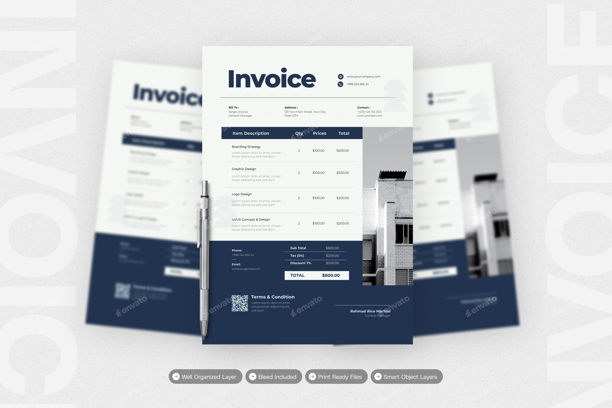 Business Blues - Invoice, Print Templates | GraphicRiver