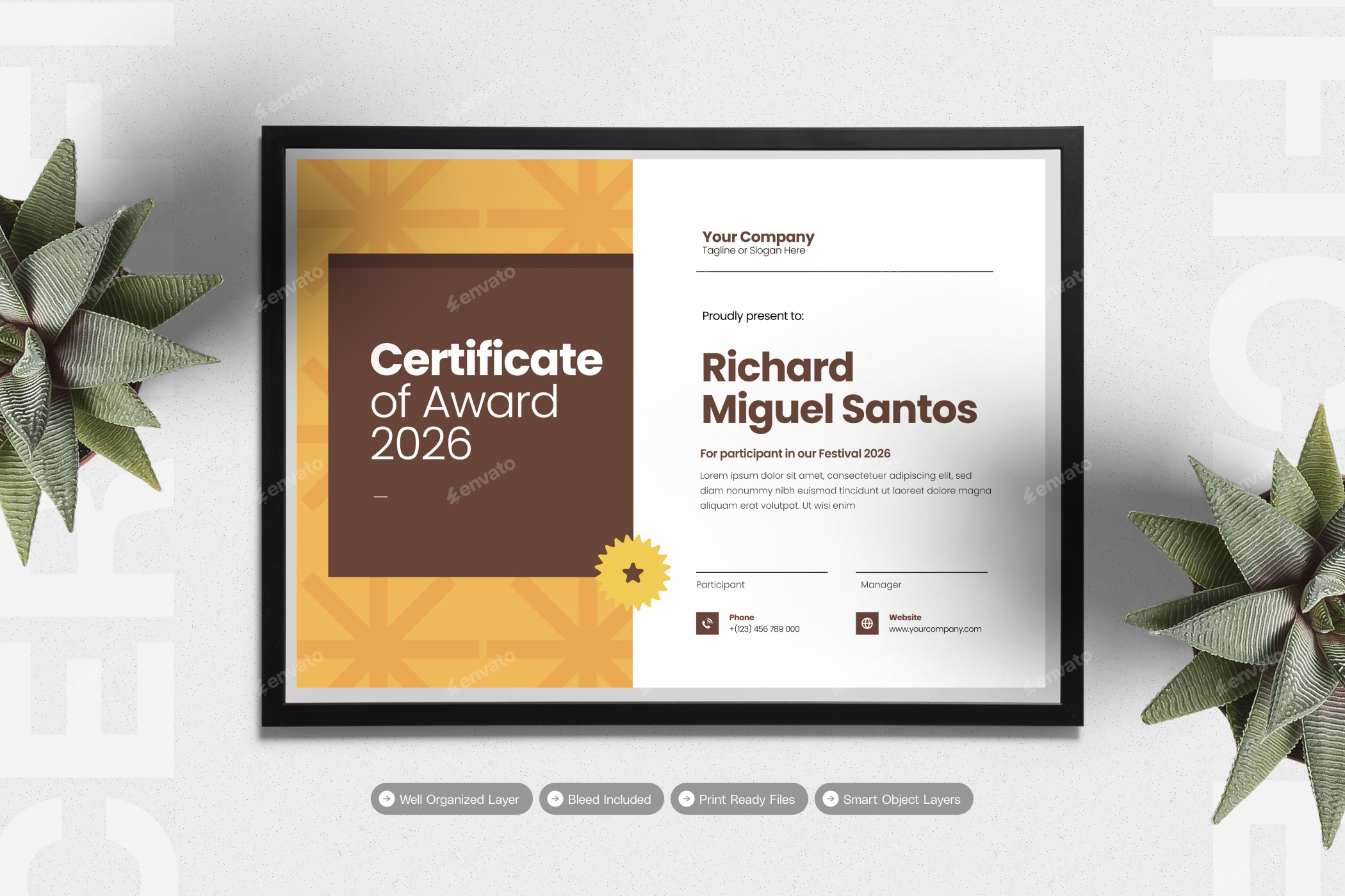 Bright Pineapple - Certificate, Print Templates | GraphicRiver