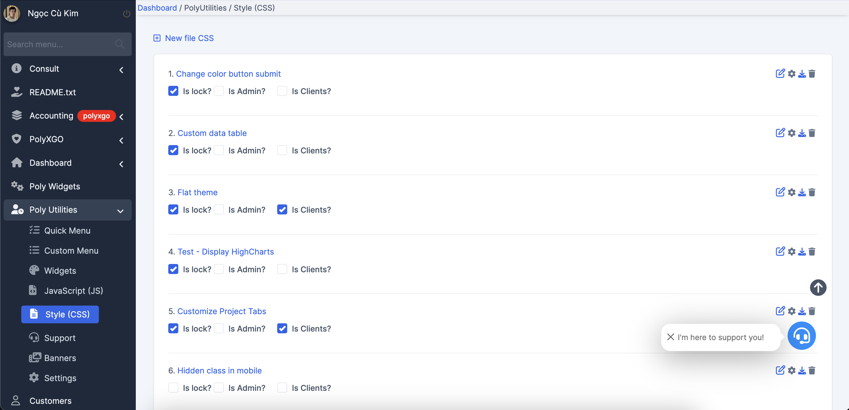 Polyutilities For Perfex Crm Quick Access Menu Custom Js Css And